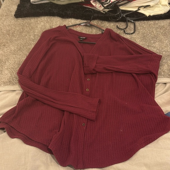 a.n.a | Tops | Ana Large Maroon Button Up | Poshmark